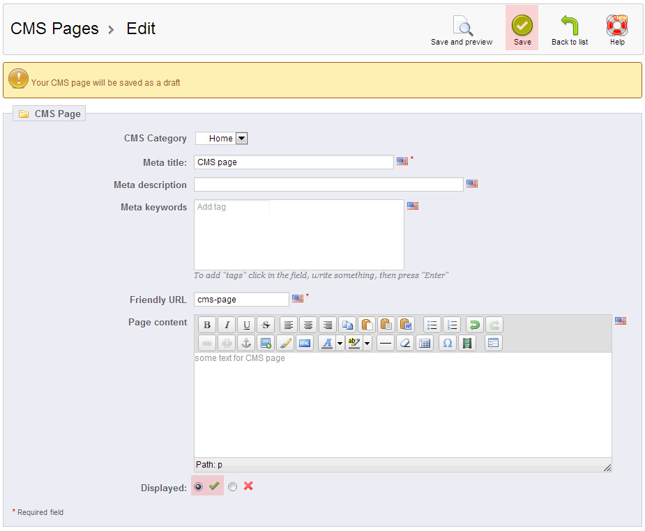 Prestashop 15x How To Add Cms Page With Link In Headerfooter Menu Template Monster Help
