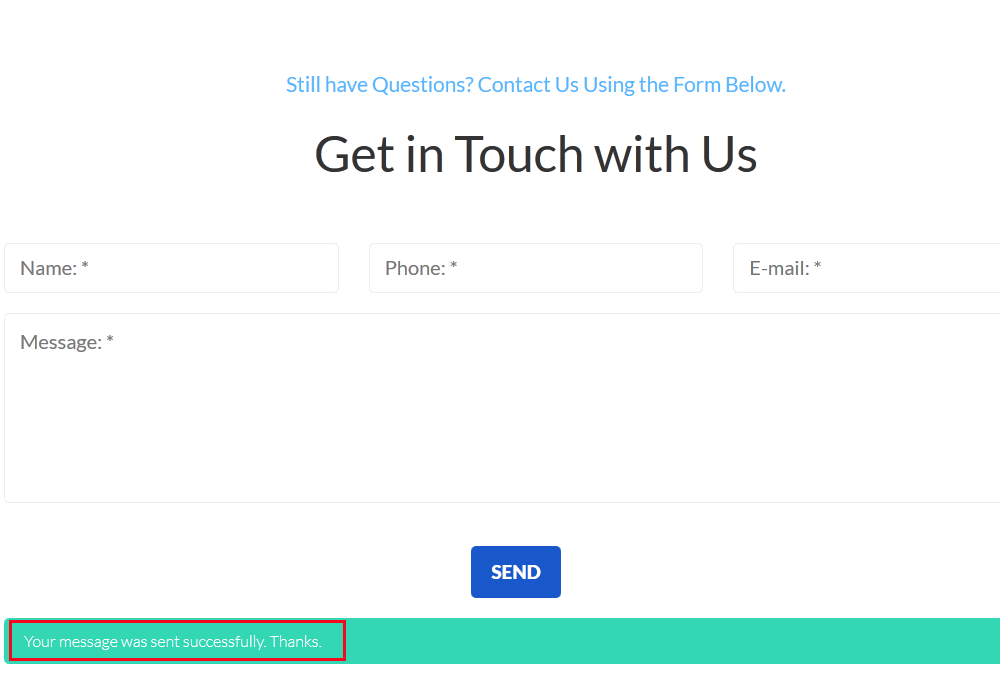 Wordpress How To Fix Failed To Send Your Message Error Using Contact Form 7 Plugin Template