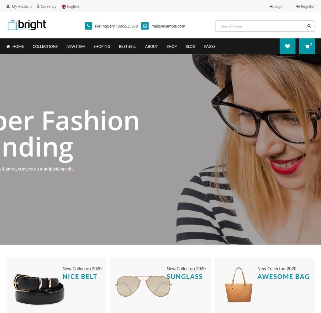 Bright Shop eCommerce HTML Theme Website Template #100563