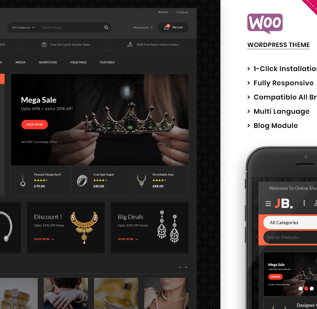 Jewelbelle - The Mega Jewelry Store WooCommerce Theme #100553
