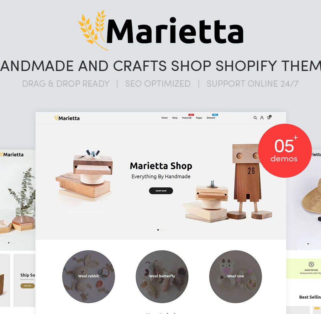 Marietta - Handmade & Crafts Shopify Theme #100699