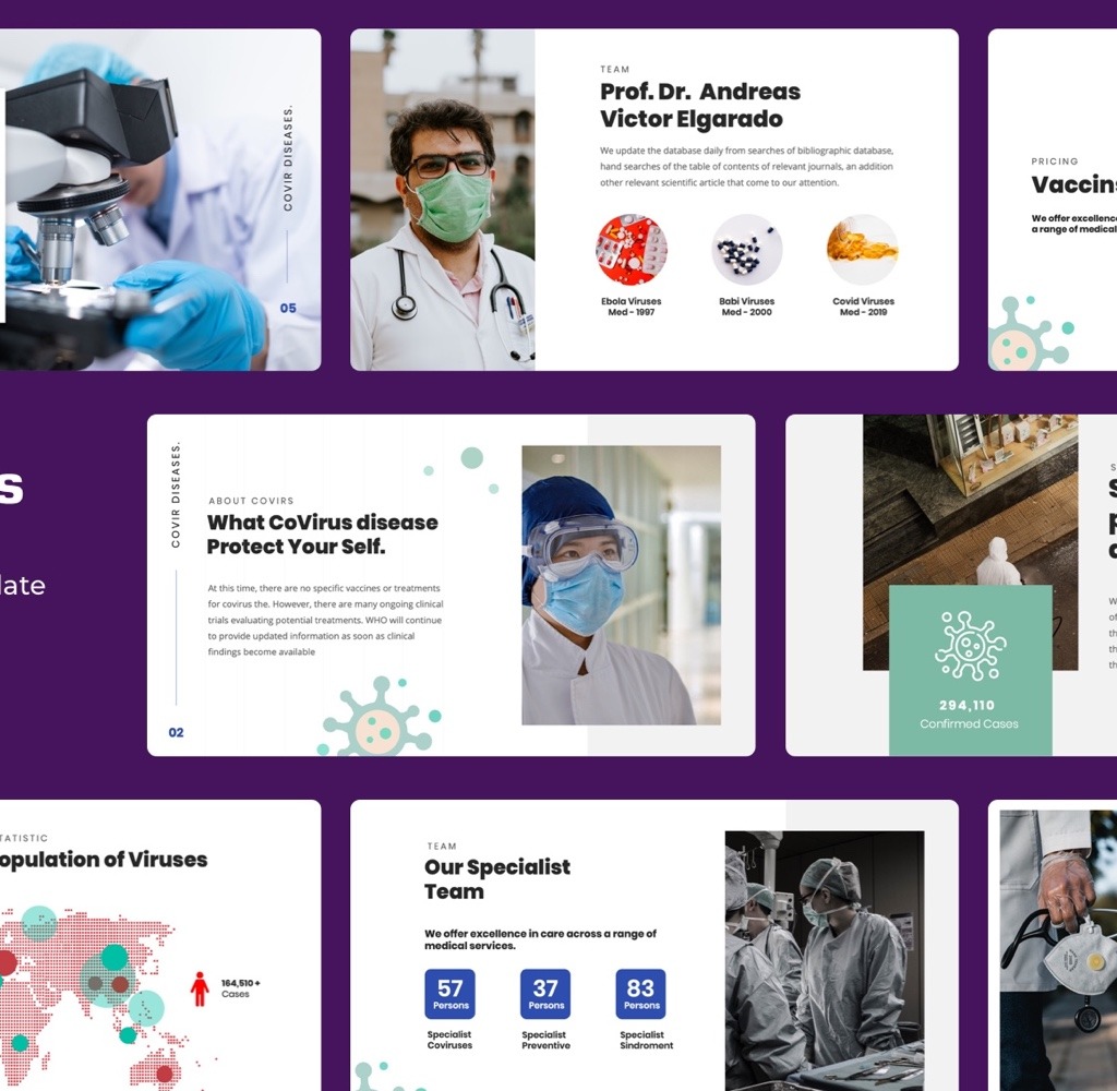 Covirusa - Disease and Viruses PowerPoint Template #101858