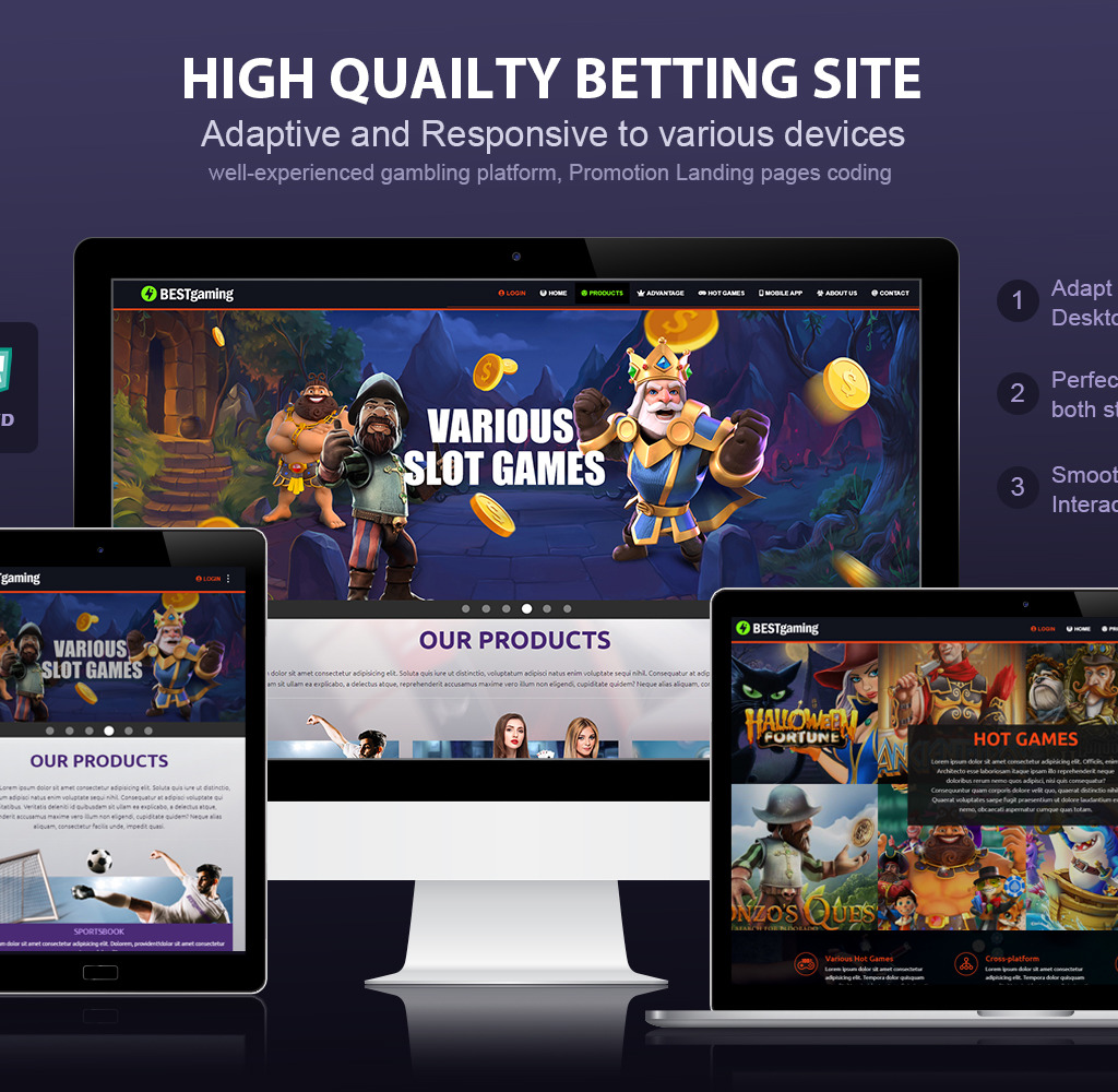 Responsive and Interactive Gambling Betting Site