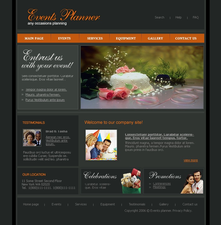Event Planner Website Template 10463