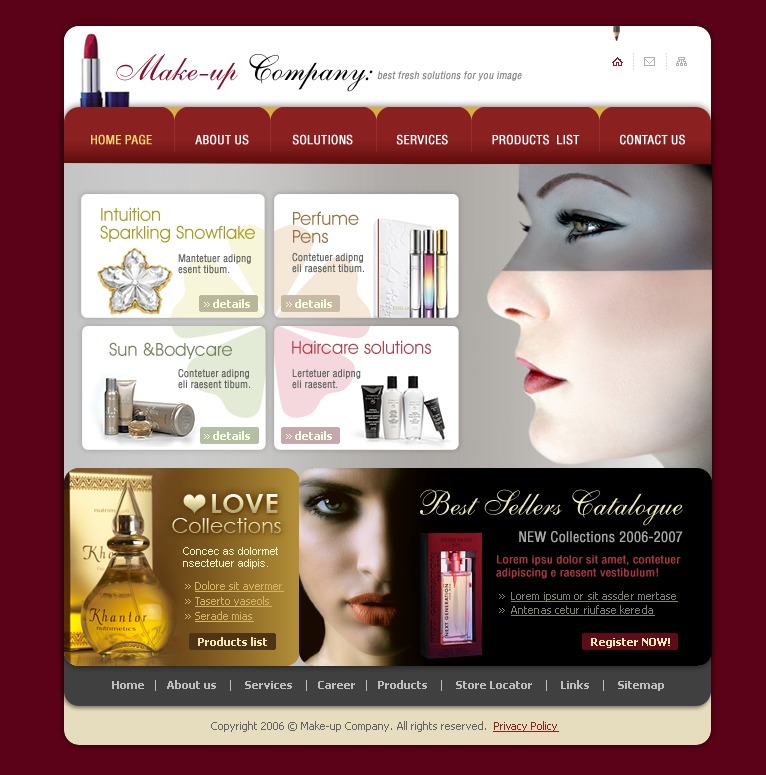 Cosmetics Store Website Template 10654