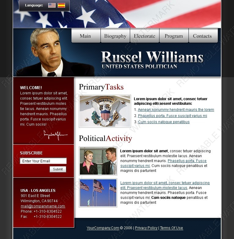 Political Candidate Website Template 10926 By WT Website Templates