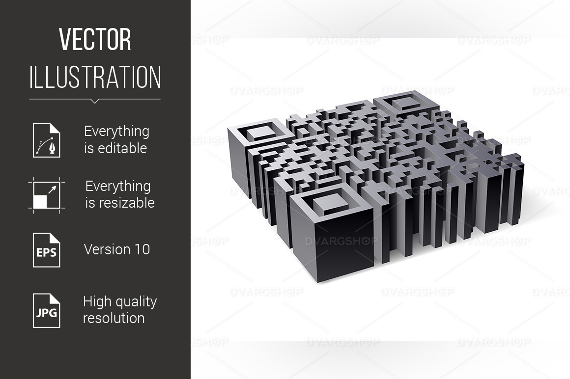 Download 3D QR Code - Vector Image - Vector на тему графика