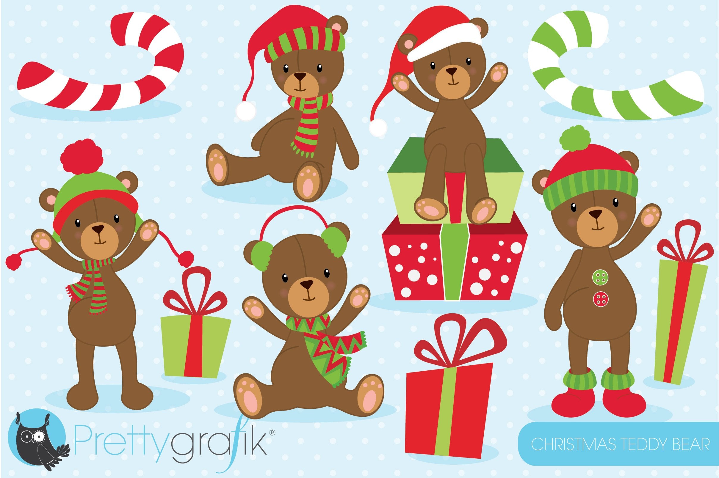 Download Christmas Teddy Bear Clipart - Vector Image - Vector на тему ...