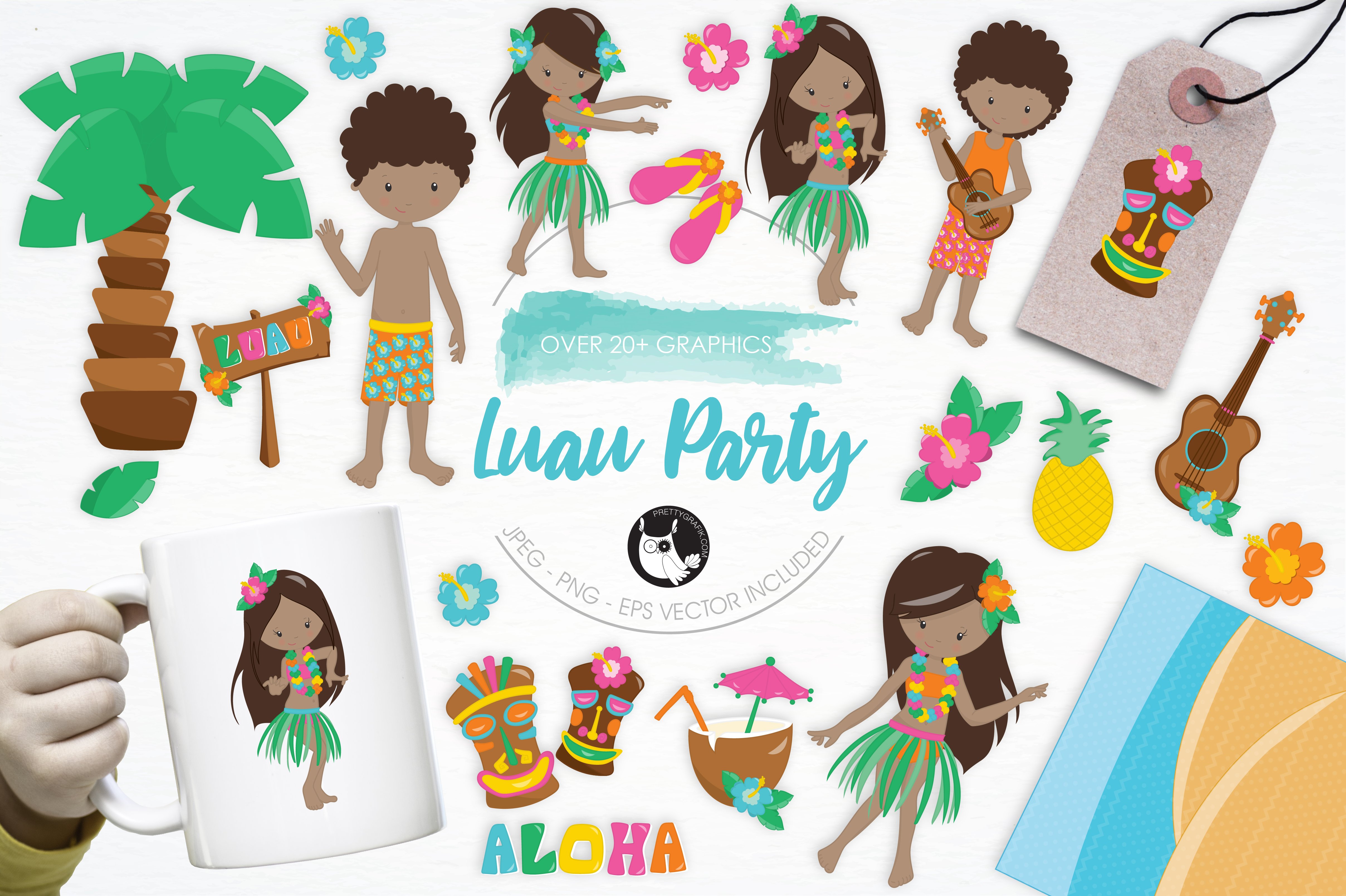 Download Luau Party illustration pack - Vector Image - Vector на тему ...