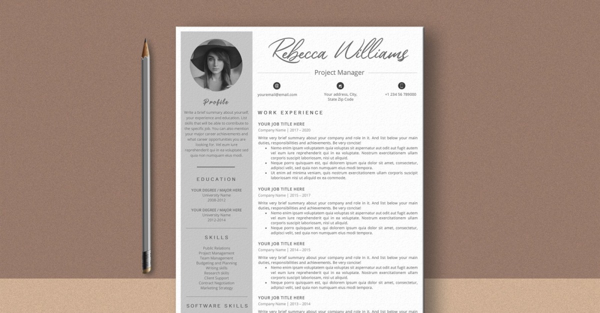Creative Resume Template for MS Word, Modern CV and Cover Letter Template
