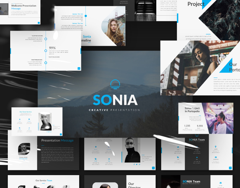 SONIA Presentation PowerPoint template - TemplateMonster