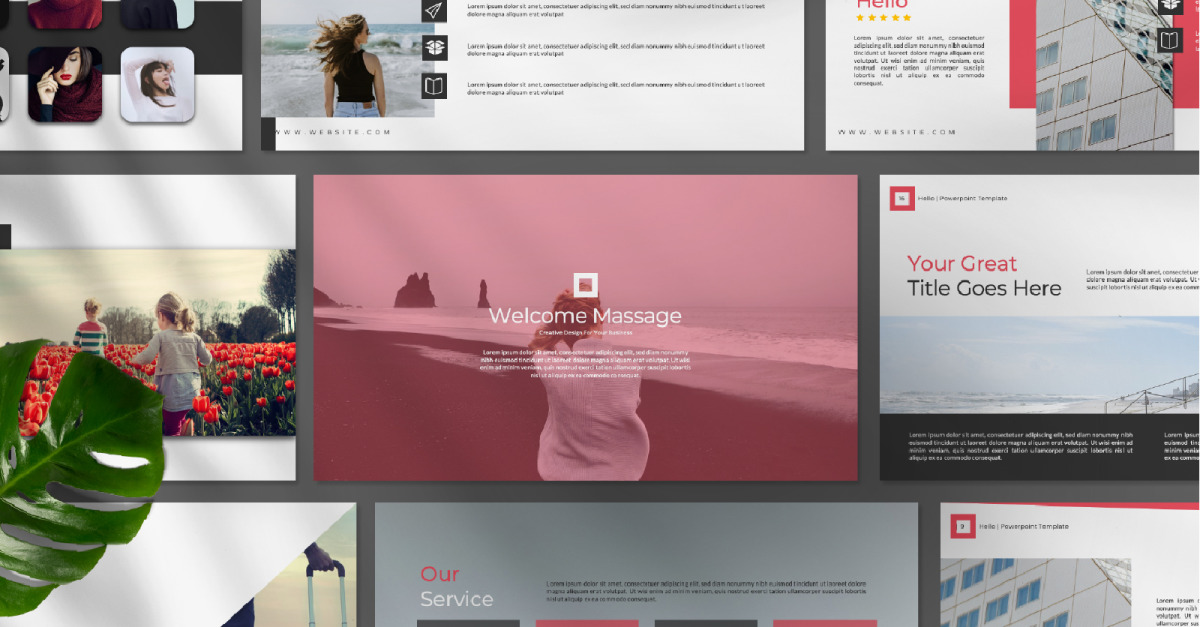 Hello Presentation PowerPoint template - TemplateMonster