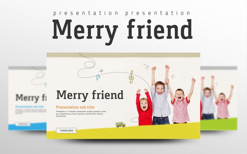Merry Friend PowerPoint template #100385 - TemplateMonster