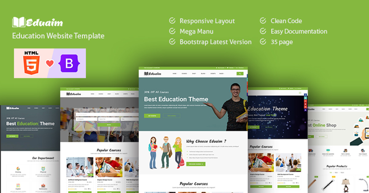 Eduaim - Education Lms Website Template - TemplateMonster