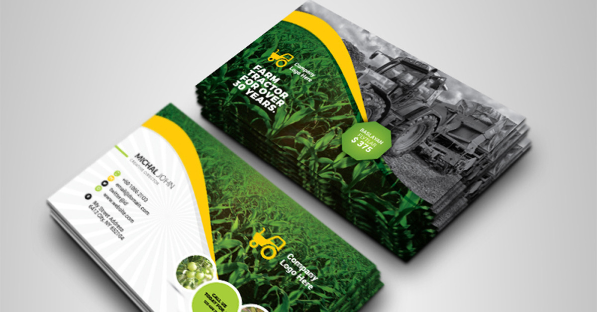 Tarjeta de visita de agricultura Garden Farm - Plantilla de identidad ...