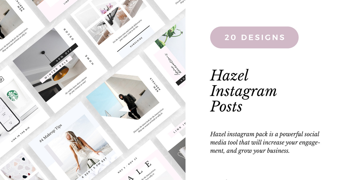 Hazel Instagram Pack Plantilla de redes sociales
