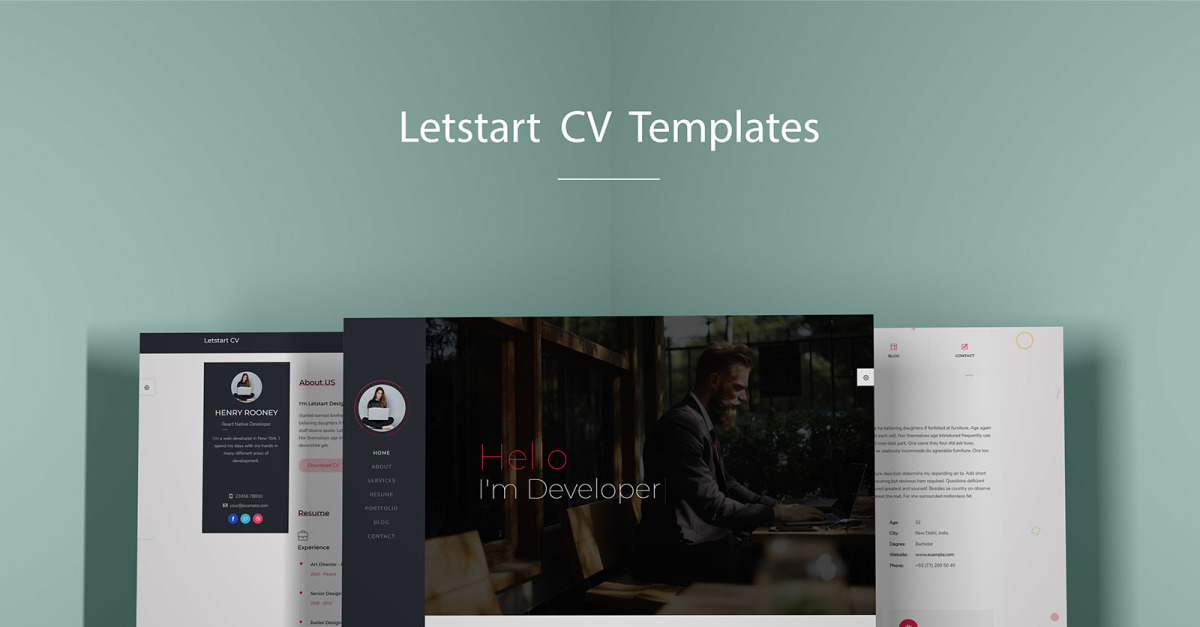 CV/Resume Landing Page Template #101716 - TemplateMonster