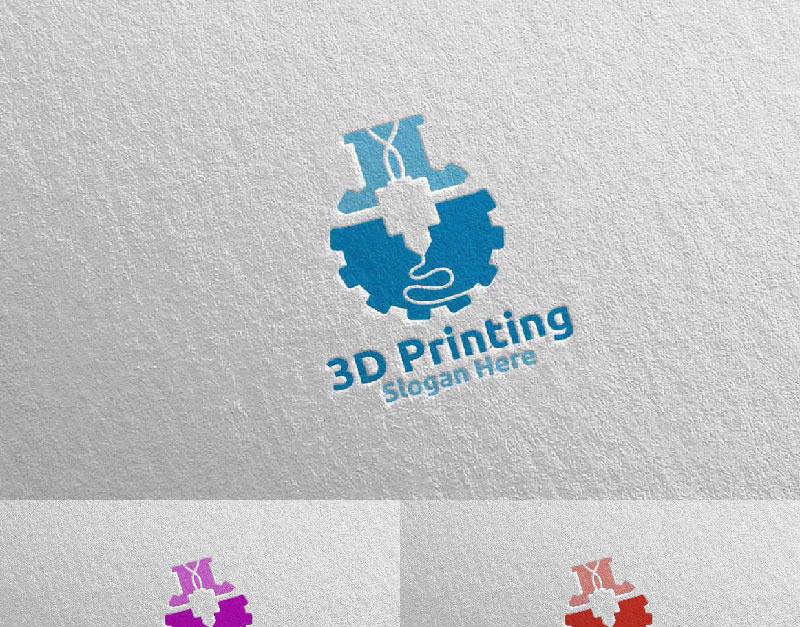 Szablon Logo projektu firmy drukarskiej 3D firmy Lab