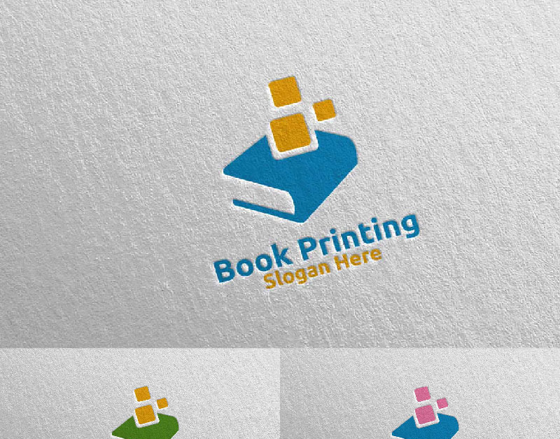 Book Printing Company Vector Design Logo Template