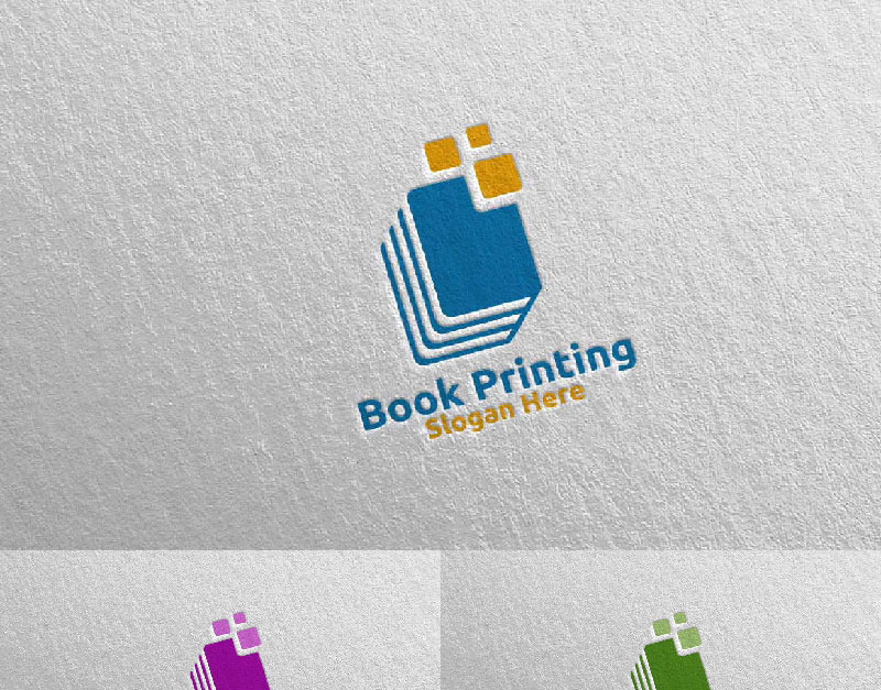 Book Printing Company Vector Logo Mall - TemplateMonster
