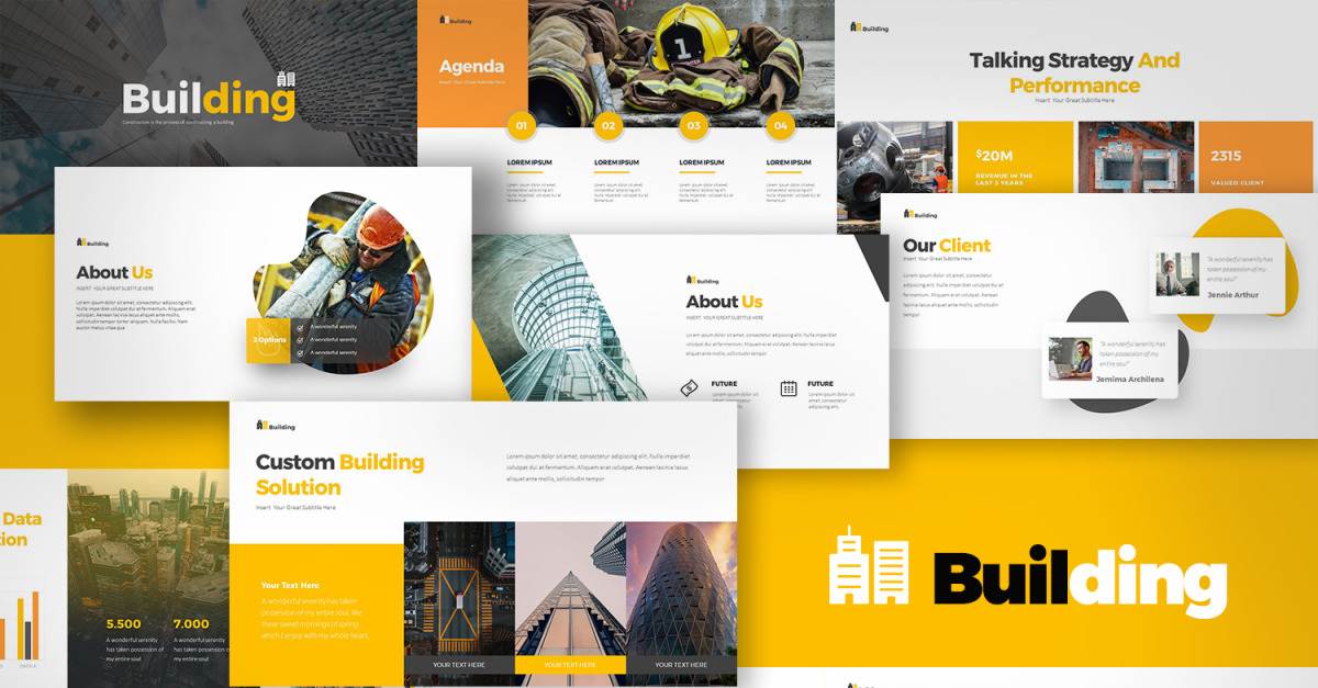 Building Presentation PowerPoint template - TemplateMonster