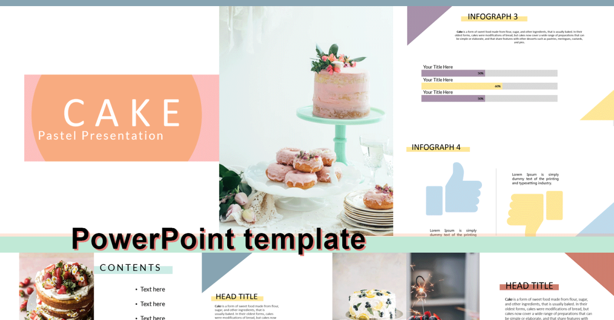 Gâteau Pastel Modèle PowerPoint #102345 - TemplateMonster