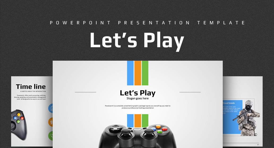 Let's play PowerPoint template #102370 - TemplateMonster
