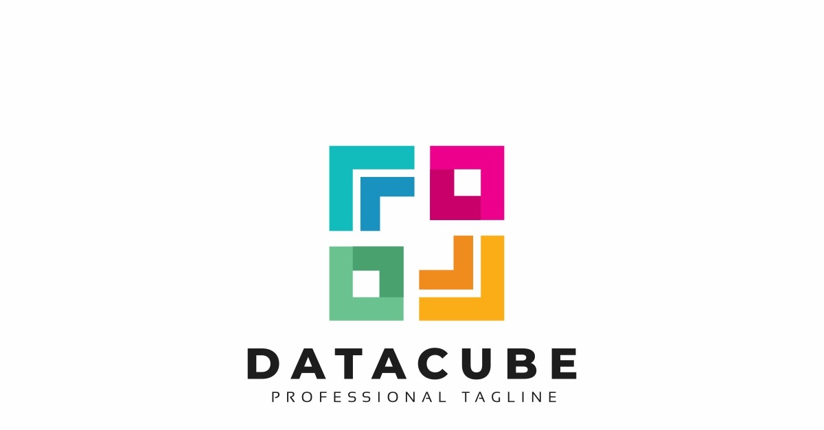 Data Cube Colorful Logo Template #102584 - TemplateMonster