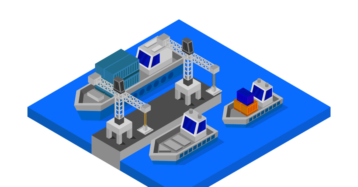 Isometric Port - Vector Image #102934 - TemplateMonster