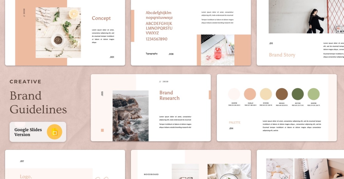 Creative Brand Guidelines Google Slides - TemplateMonster
