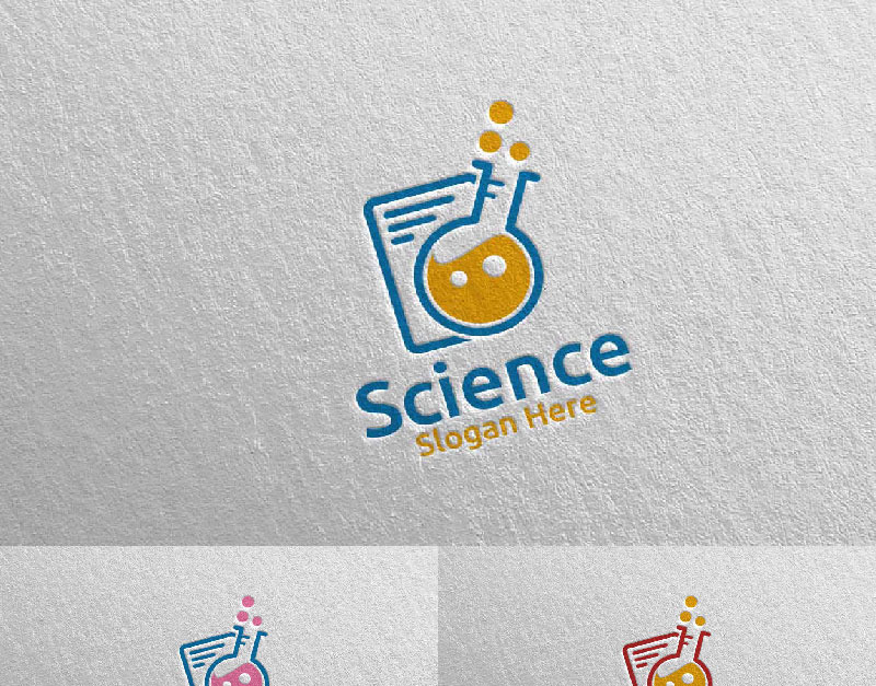Modèle de logo de concept de conception de laboratoire de science et de ...