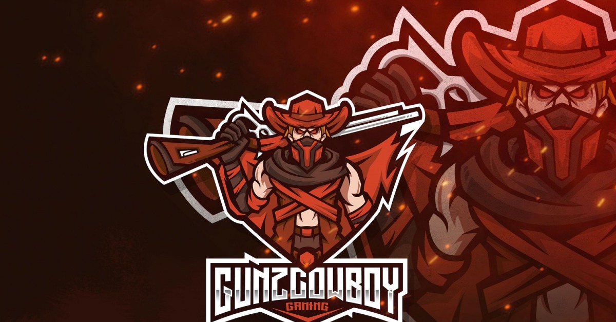 Modèle de logo Gunz Cowboy Esport #104512 - TemplateMonster