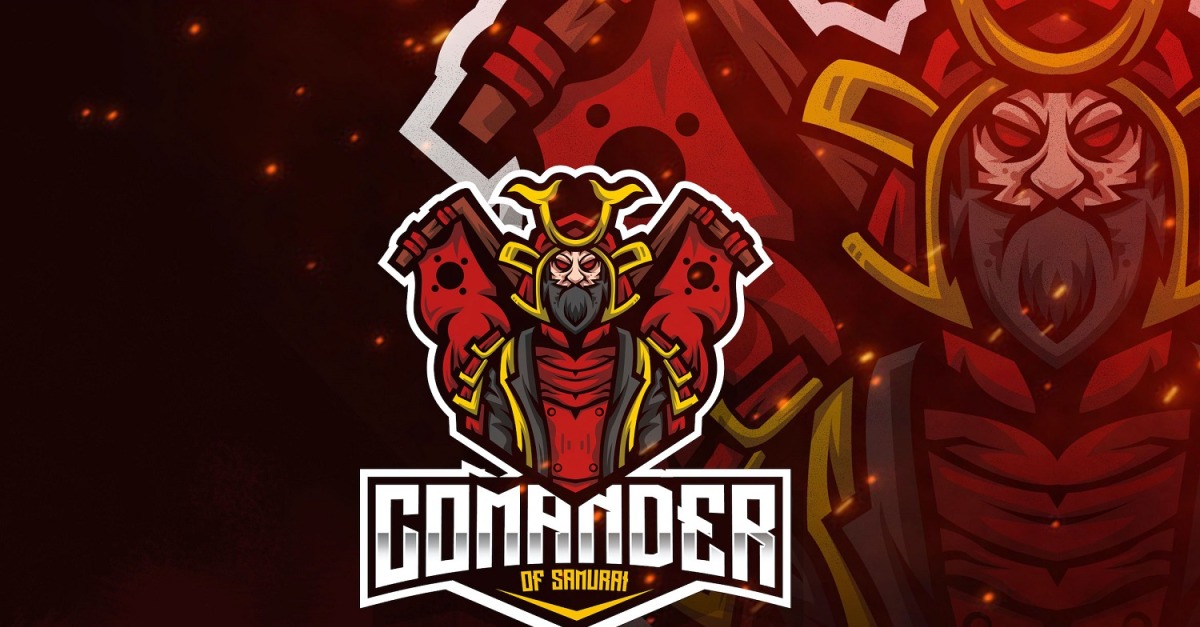 Comander Samurai Esport Logo šablony - TemplateMonster