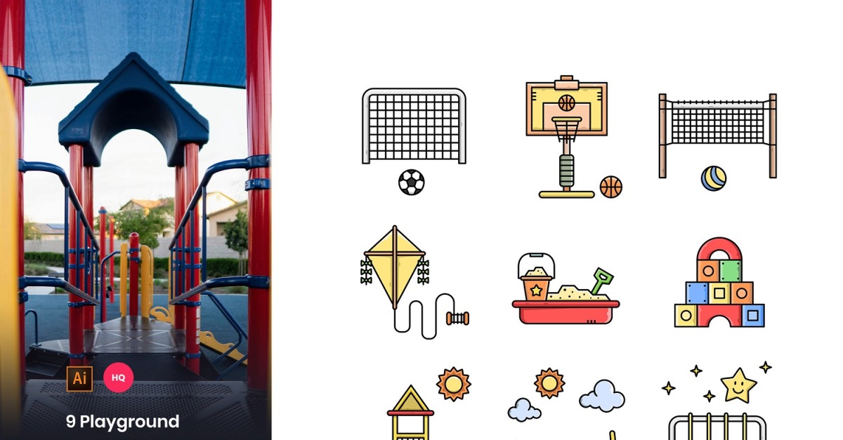 9 Playground Pack - Illustration #104886 - TemplateMonster