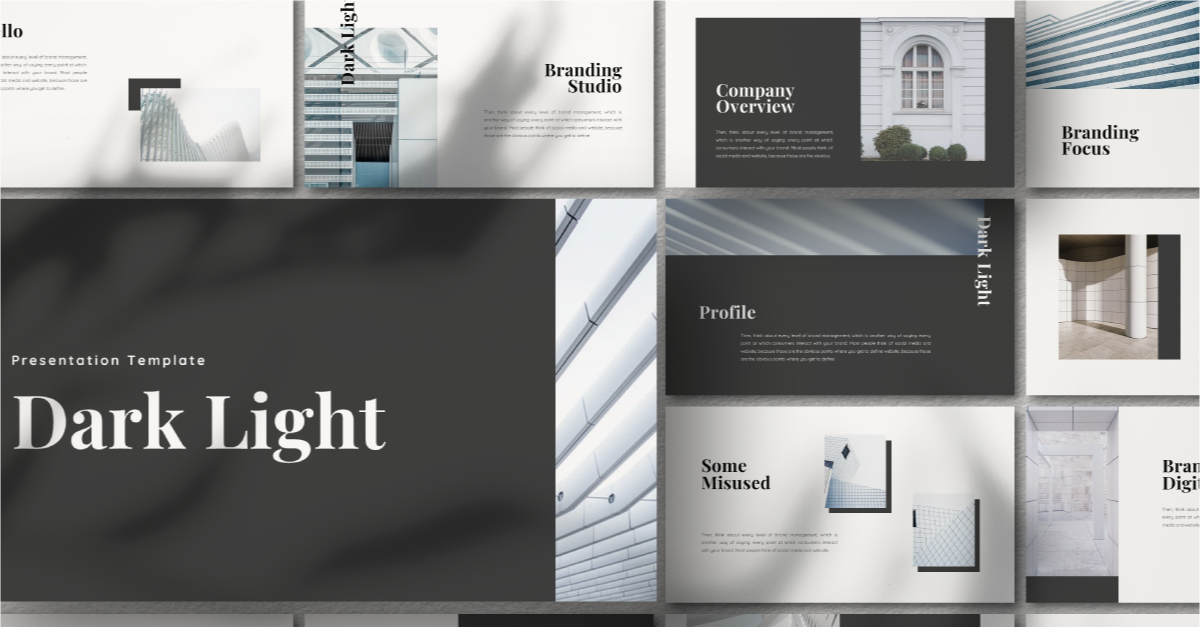 Dark Light PowerPoint template #105569 - TemplateMonster