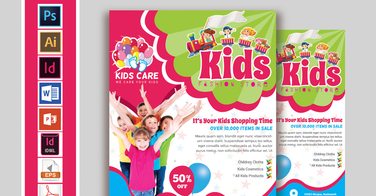 Kids Fashion Shop Flyer Vol-02 - Corporate Identity Template