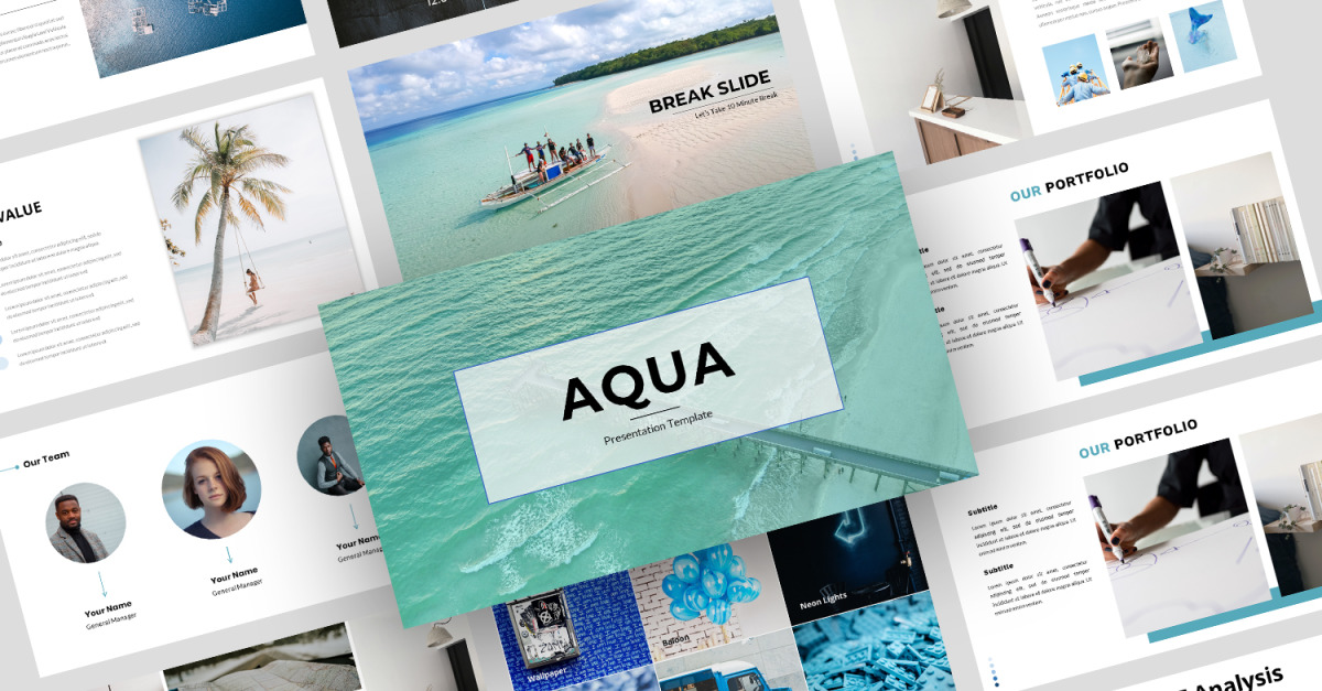 AQUA – Business PowerPoint template #106978 - TemplateMonster