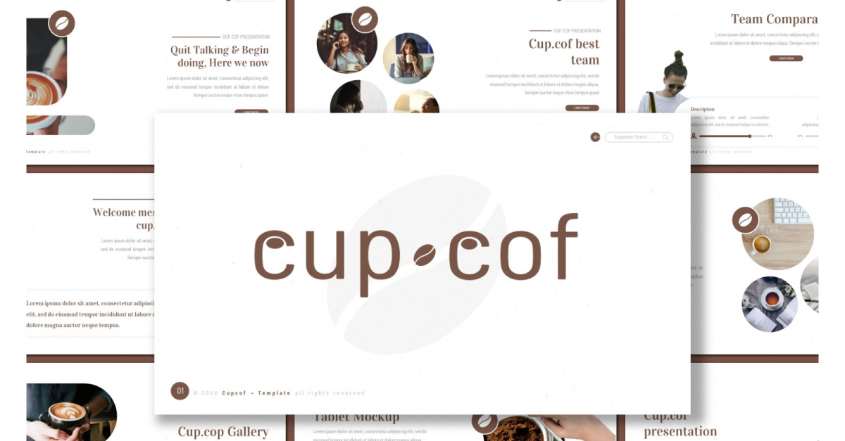 Cup.cof PowerPoint template #107001 - TemplateMonster