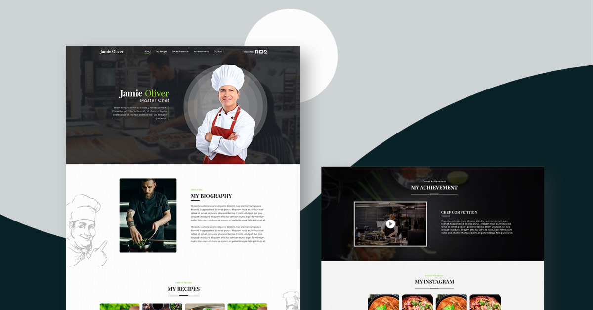 Cooking Portfolio PSD Template #107573 - TemplateMonster