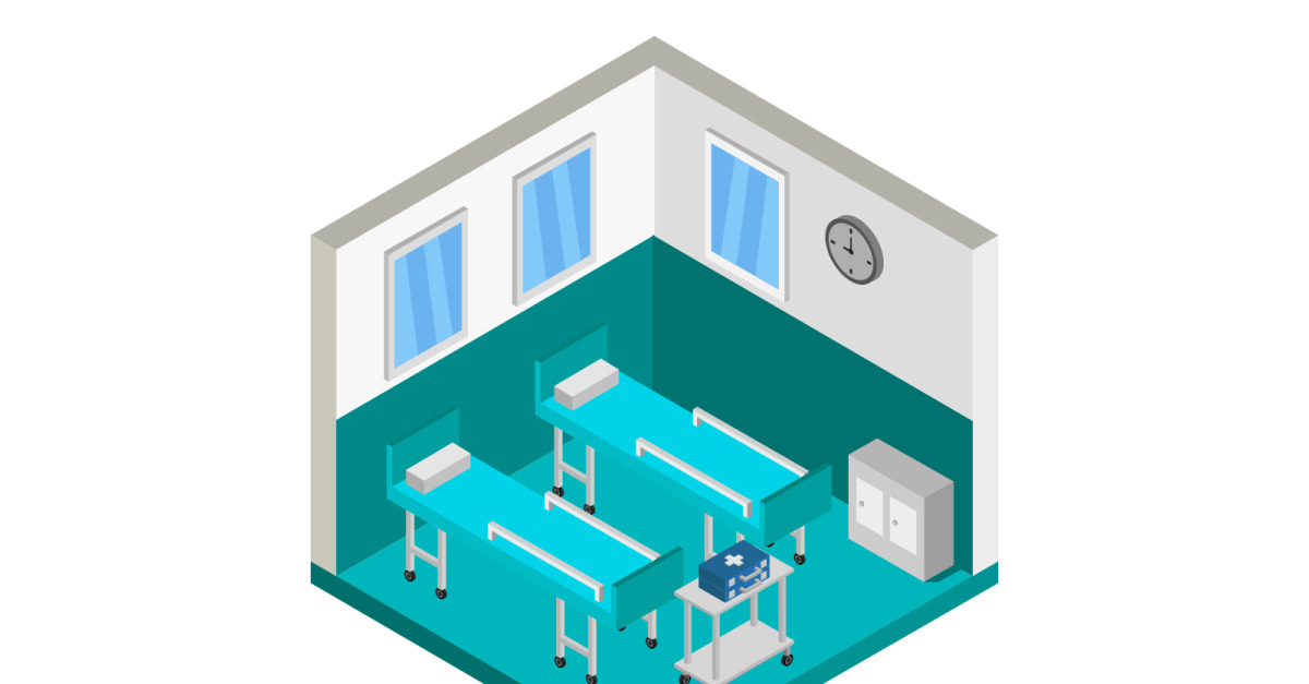 Isometric Hospital Room - Vector Image - TemplateMonster
