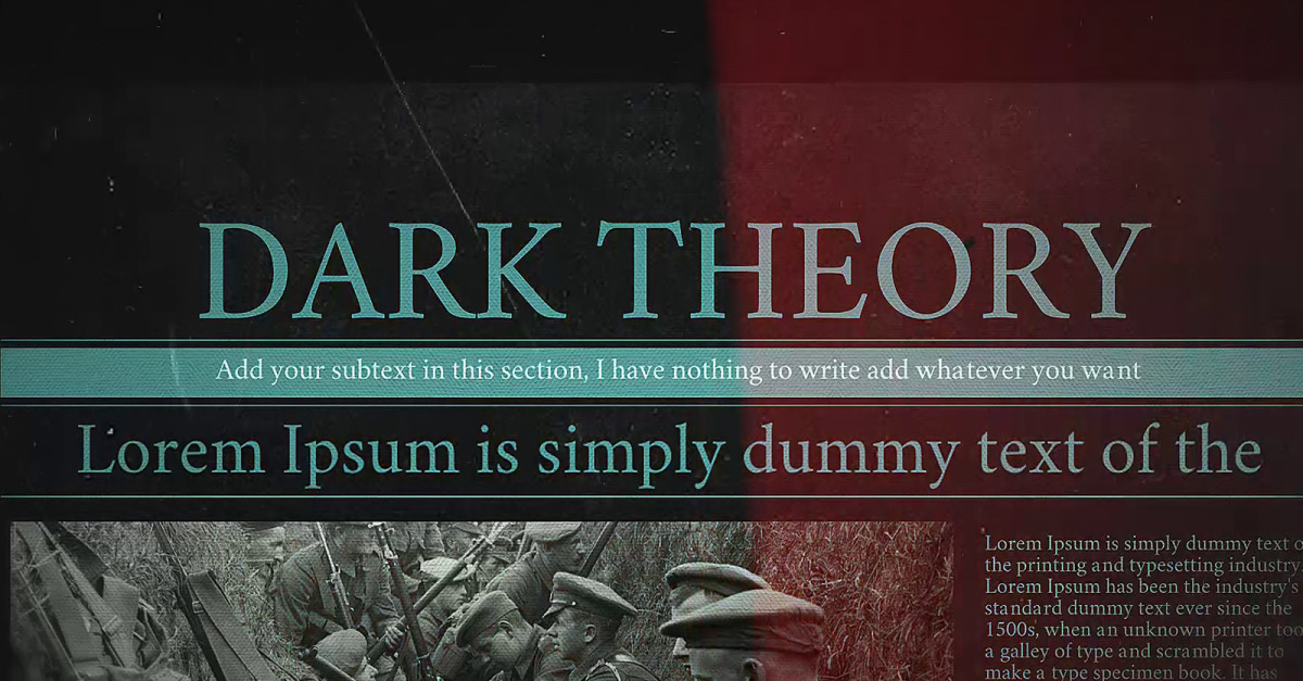 Dark Theory After Effects Template #107885 - TemplateMonster
