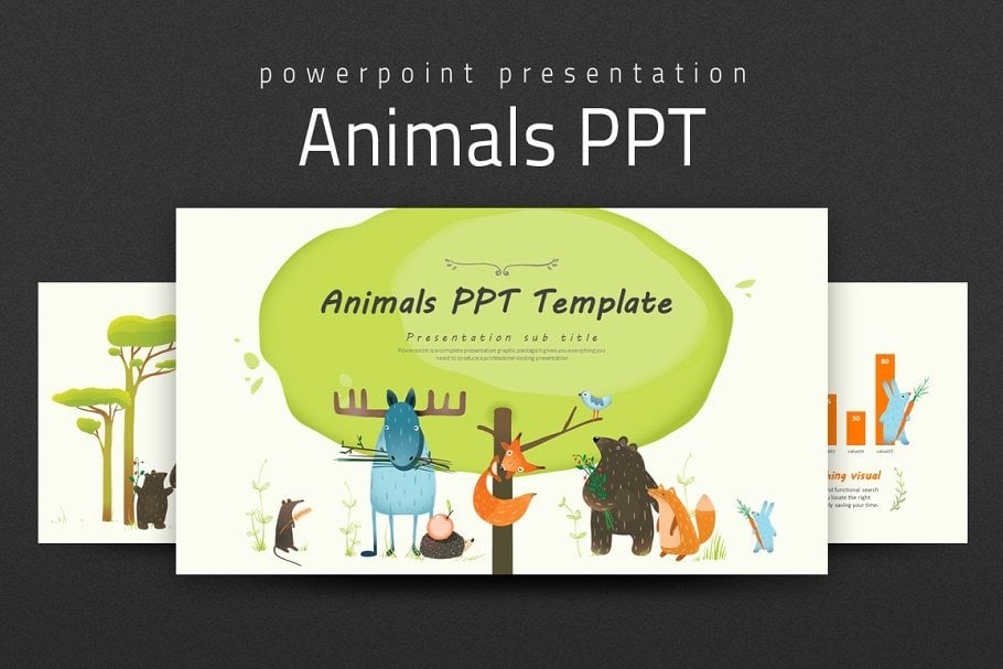 Modèle PowerPoint d'animaux PPT #107821 - TemplateMonster