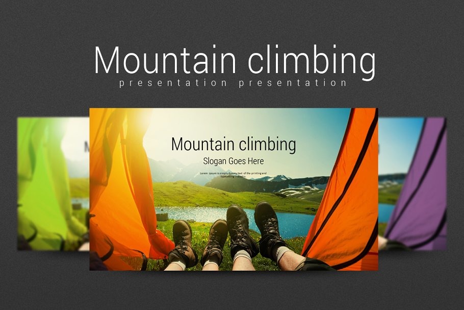 Mountain Climbing PowerPoint template - TemplateMonster