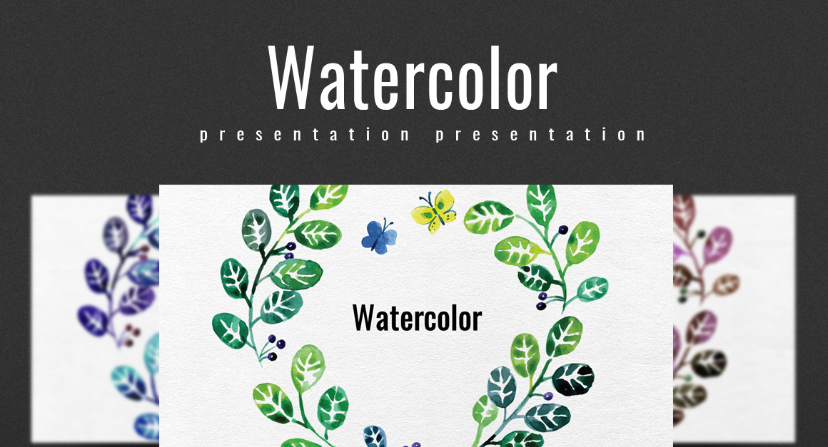 Watercolor PowerPoint template #107844 - TemplateMonster
