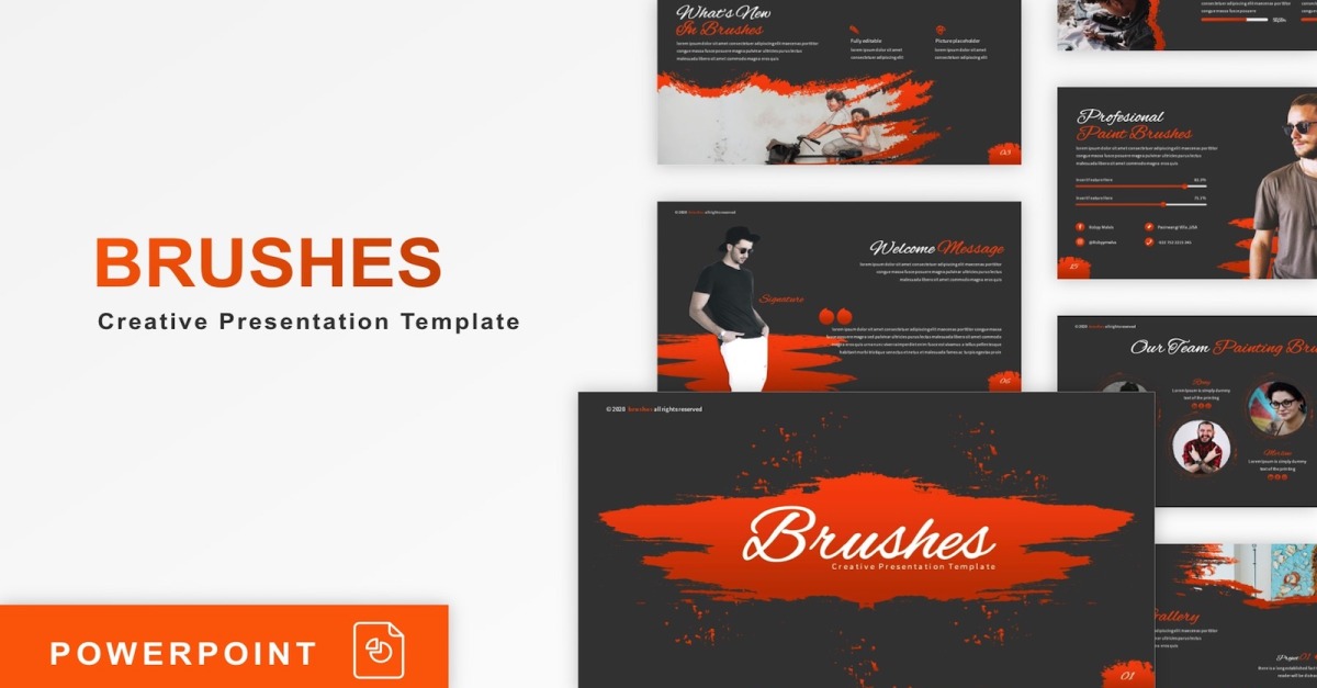 Brushes - Multipurpose PowerPoint template - TemplateMonster