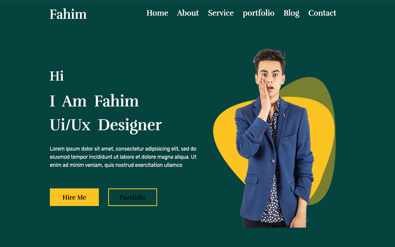 One Page Personal PSD Template #108087 - TemplateMonster