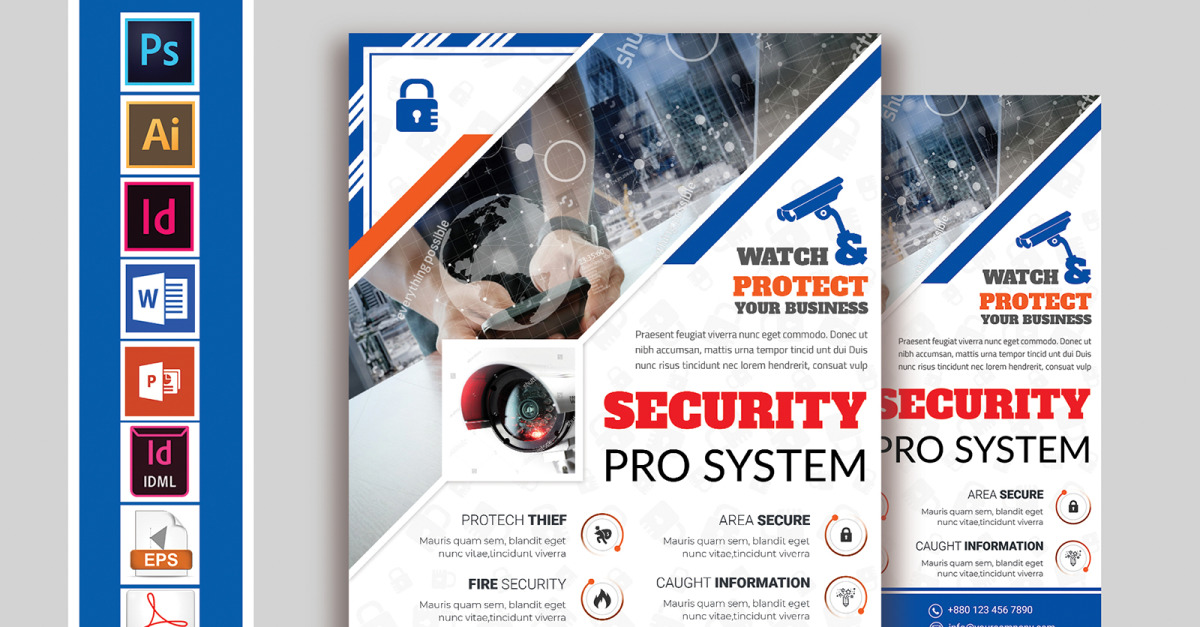 Security System Flyer Vol-01 - Kurumsal Kimlik Şablonu