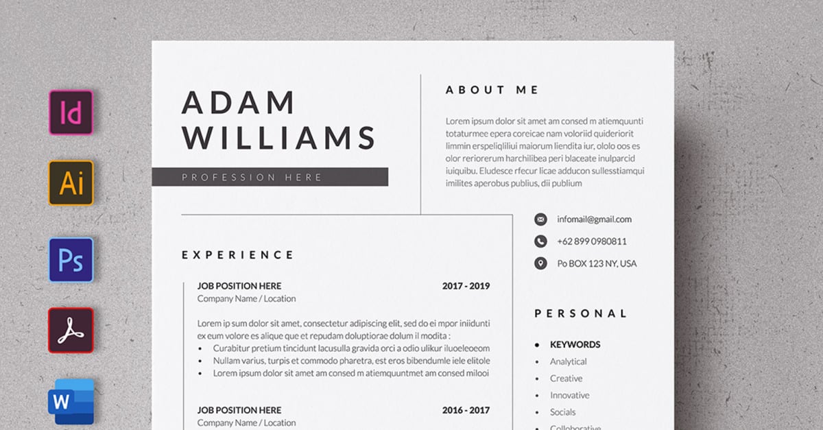 Enkel CV CV mall #108181 - TemplateMonster