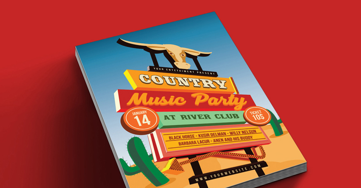 Country Music Event Street Sign - Corporate Identity Template