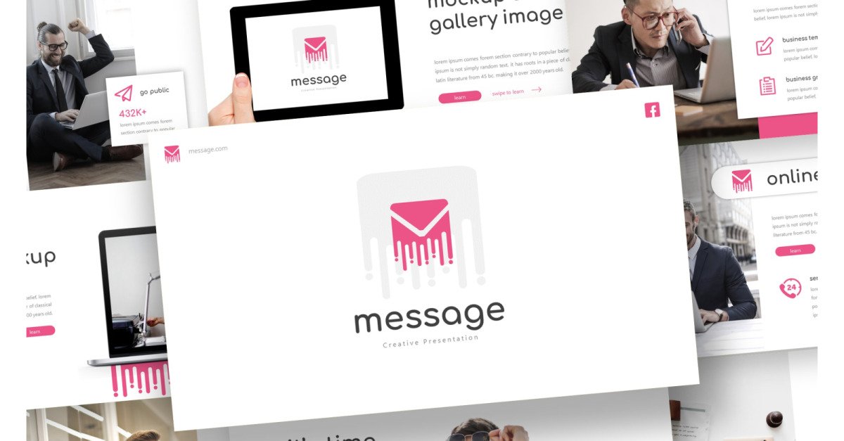 Message PowerPoint template #108289 - TemplateMonster